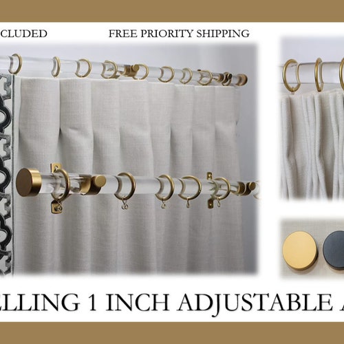 Acrylic Lucite 1 Inch Round Drapery Rod Set Includes Curtain - Etsy