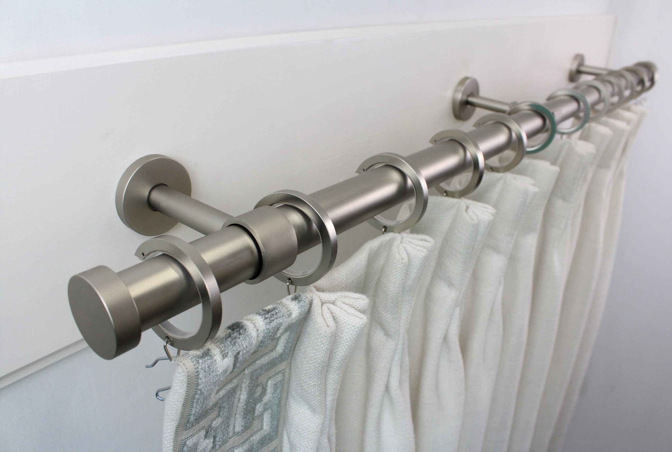 Iron 1 Inch Round Drapery Rod Set Includes Curtain Rod | Etsy