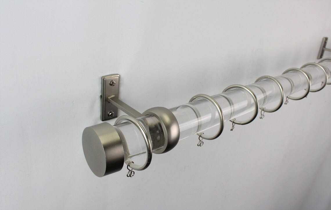 Acrylic Lucite 1.5 Round Drapery Rod Set-includes - Etsy