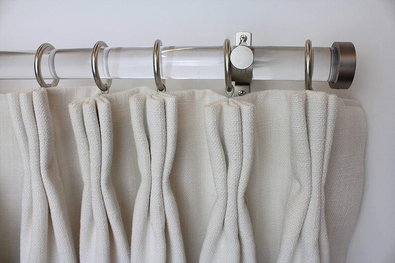 Acrylic Lucite 1 Inch Round Drapery Rod Set Includes Curtain - Etsy