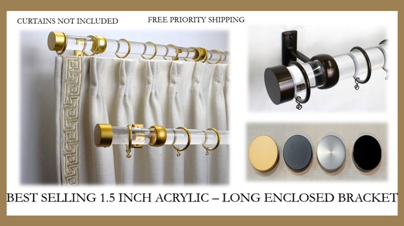 Acrylic Lucite 1.5 Round Drapery Rod Set-includes - Etsy