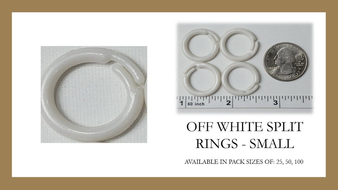 Small off White Plastic Split Rings Home Sewing for Shades and Valances ...