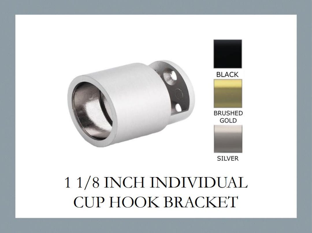For 1 1/8 Inch Diameter Rods - Individual Inside Mount Cup Hook Bracket ...
