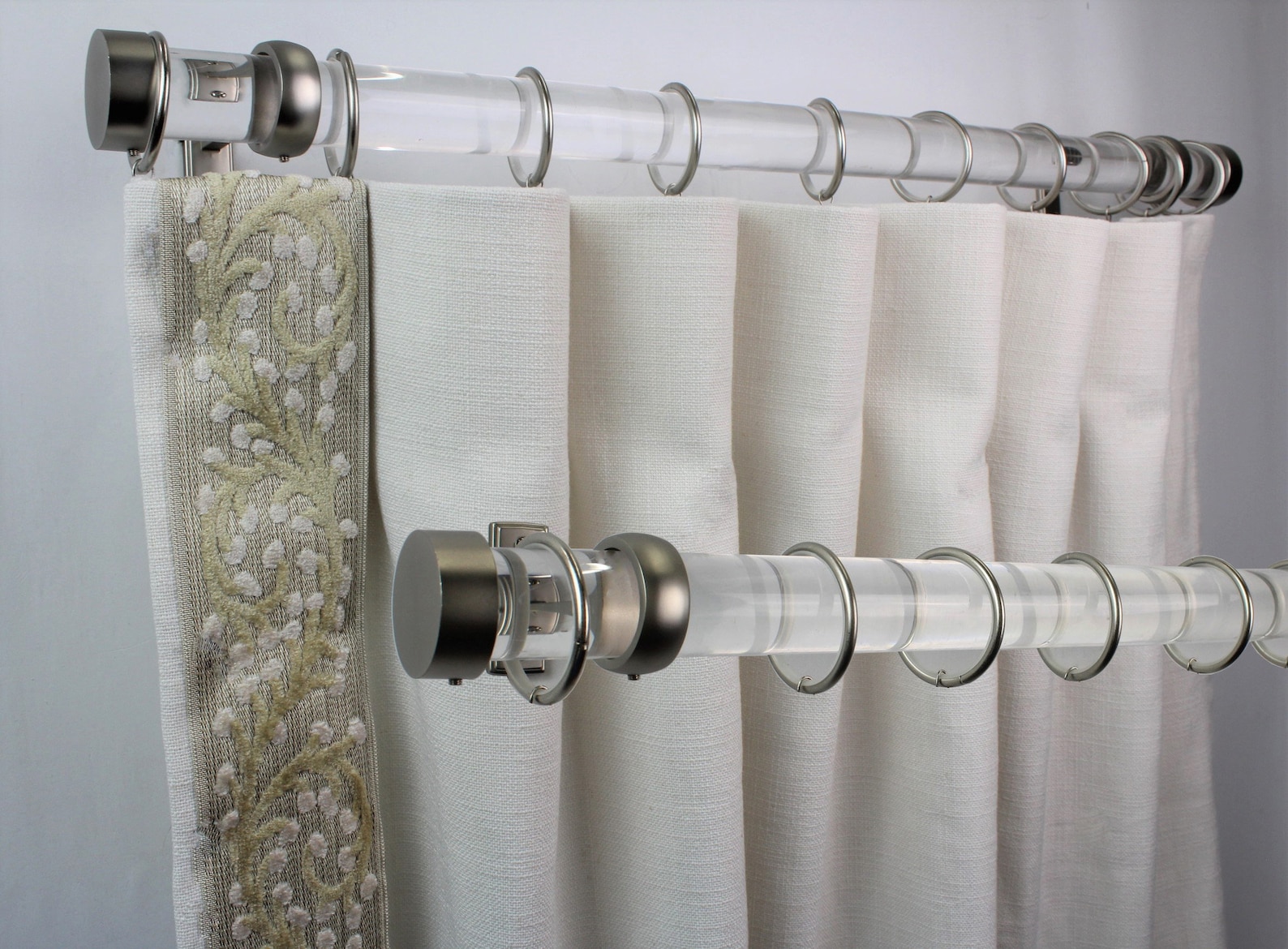 Acrylic Lucite 1.5 Round Drapery Rod Set-includes - Etsy