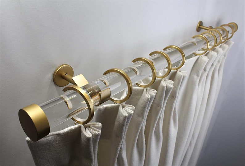 Acrylic Lucite 1.5 Inch Round Drapery Rod Set Includes - Etsy