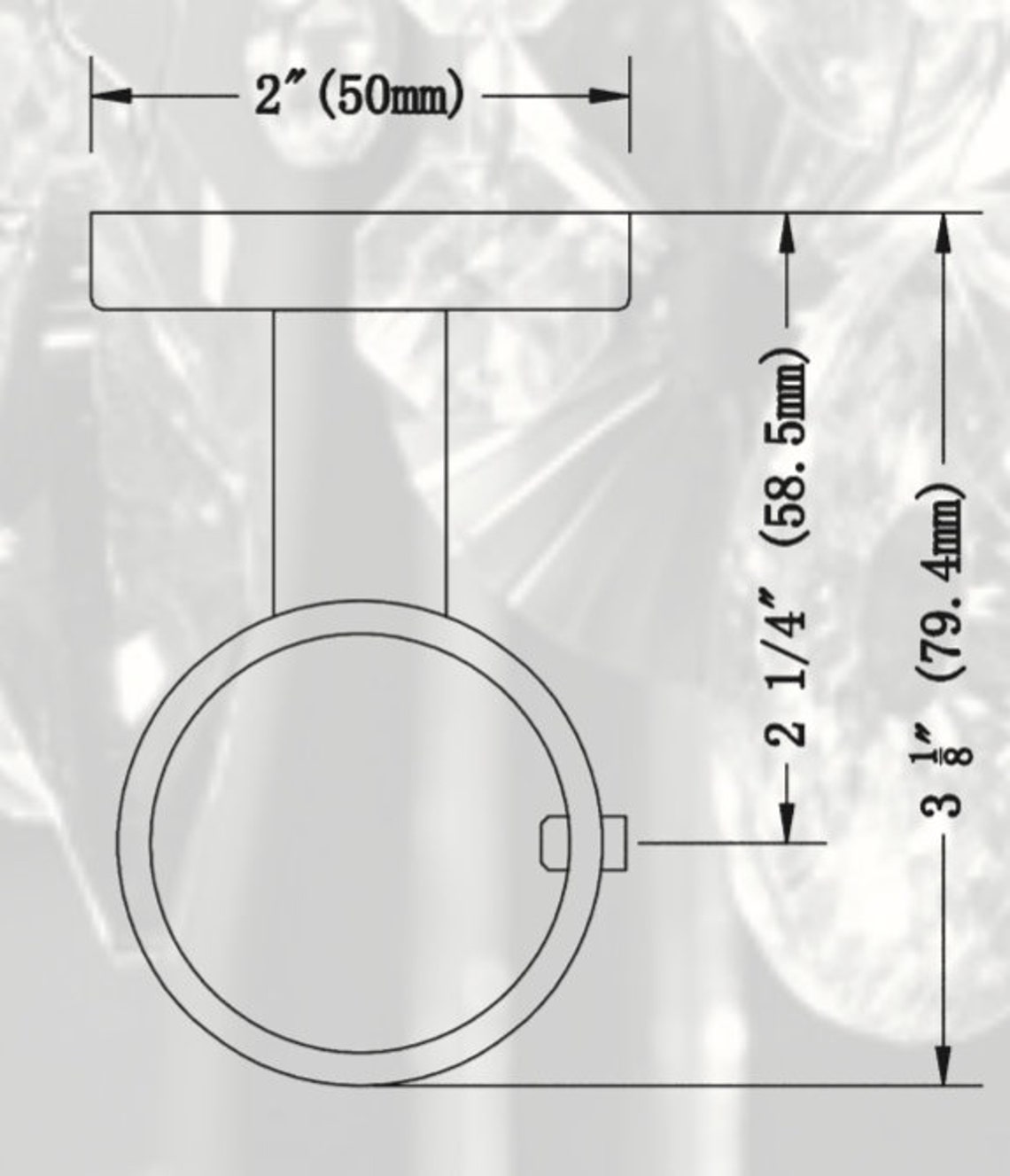 1.5 Inch Diameter - Short Enclosed/ Ceiling Mount Bracket - Available ...