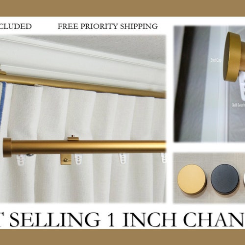 Traversing Channel Track 1 Inch Round Drapery Rod Set - Etsy