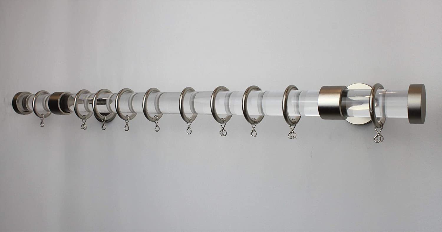 Acrylic Lucite 1 Inch Round Drapery Rod Set Includes Curtain | Etsy