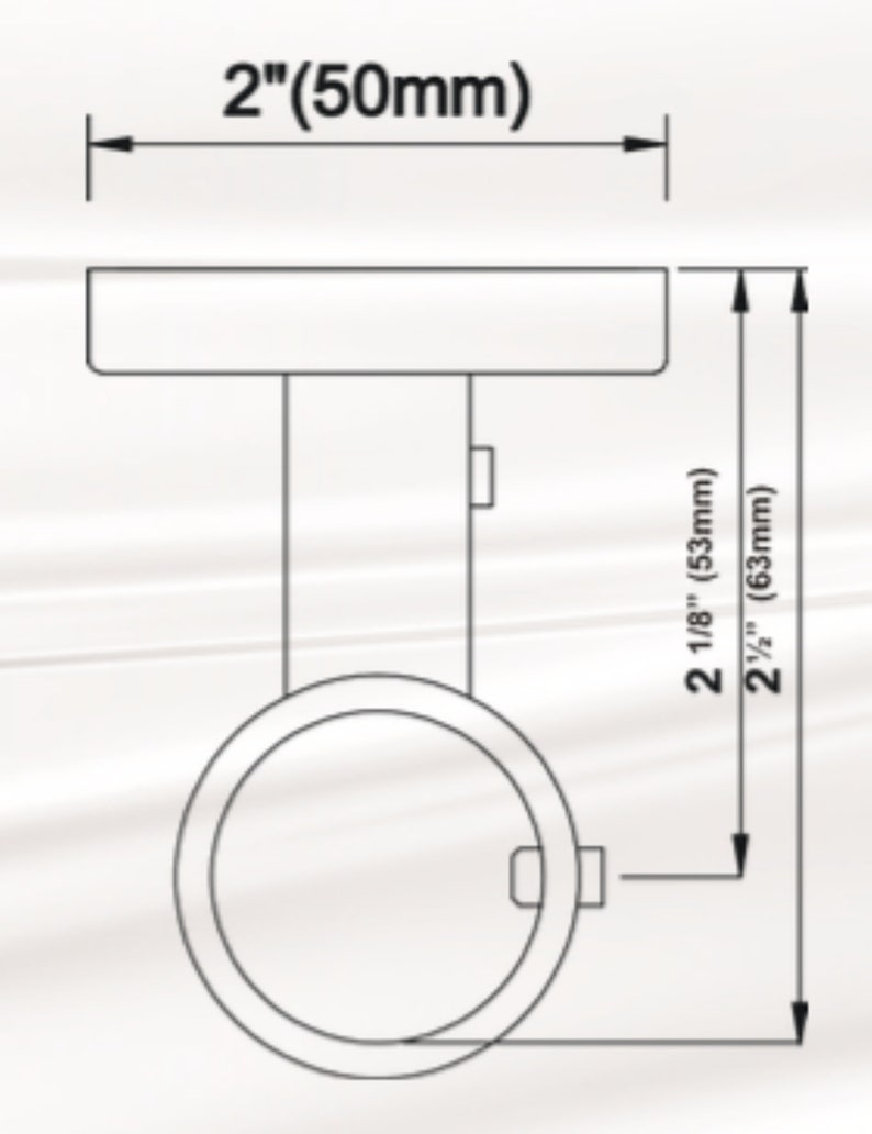 1 Inch Diameter Short Fully Enclosed/ceiling Bracket - Etsy