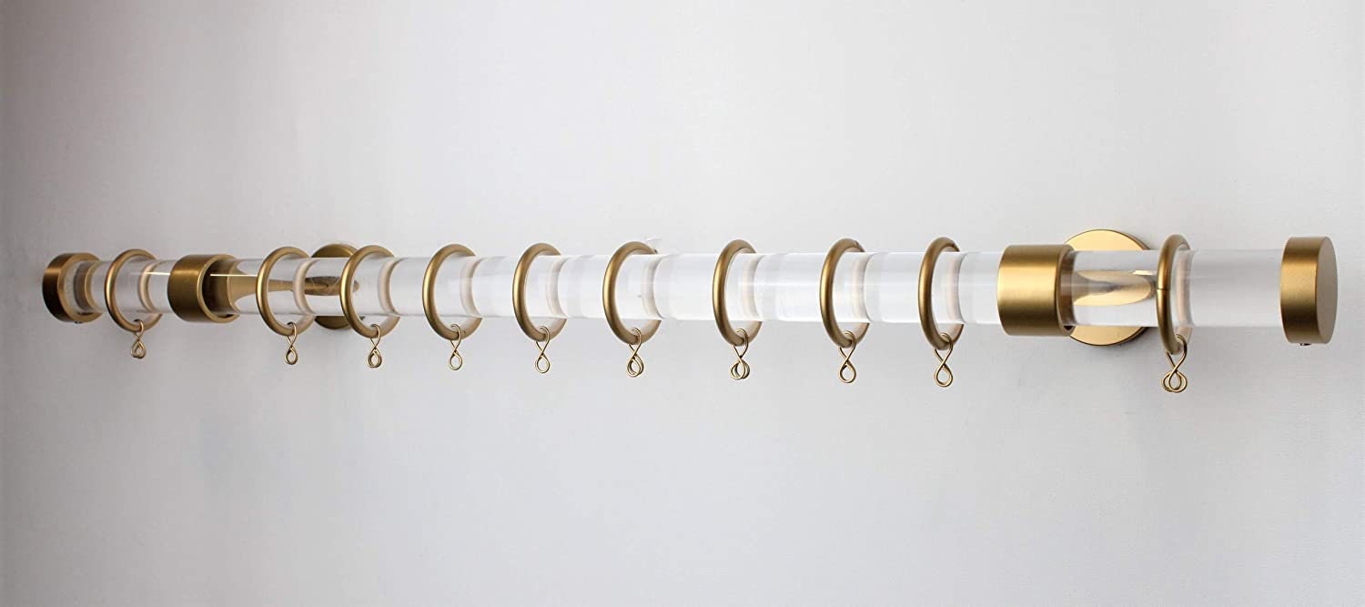 Acrylic Lucite 1 Inch Round Drapery Rod Set Includes Curtain | Etsy