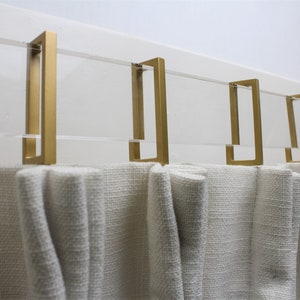 Acrylic Lucite Rectangular Curtain Rod Set Gold Includes Drapery ...