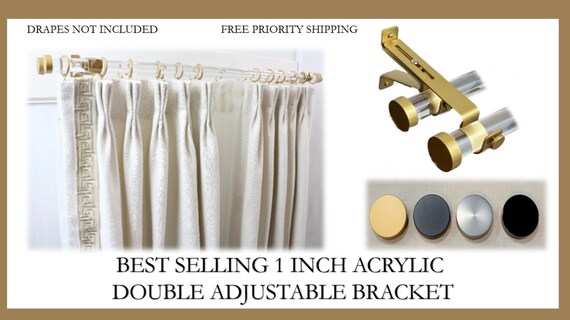 Acrylic Lucite 1 Inch Round Drapery Rod Set Includes Curtain | Etsy