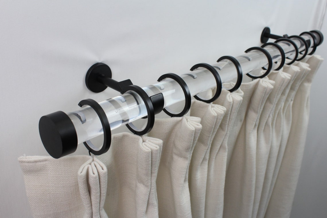 Acrylic Lucite 1.5 Inch Round Drapery Rod Set Includes - Etsy