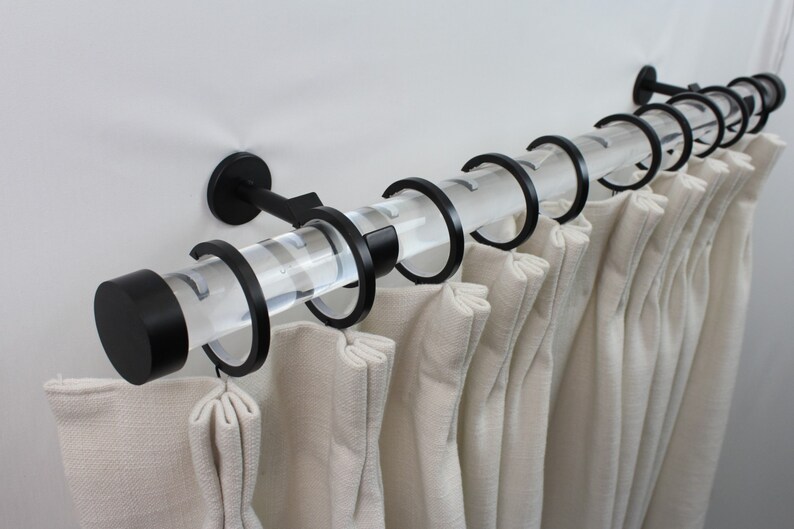 Acrylic Lucite 1.5 Inch Round Drapery Rod Set Includes - Etsy