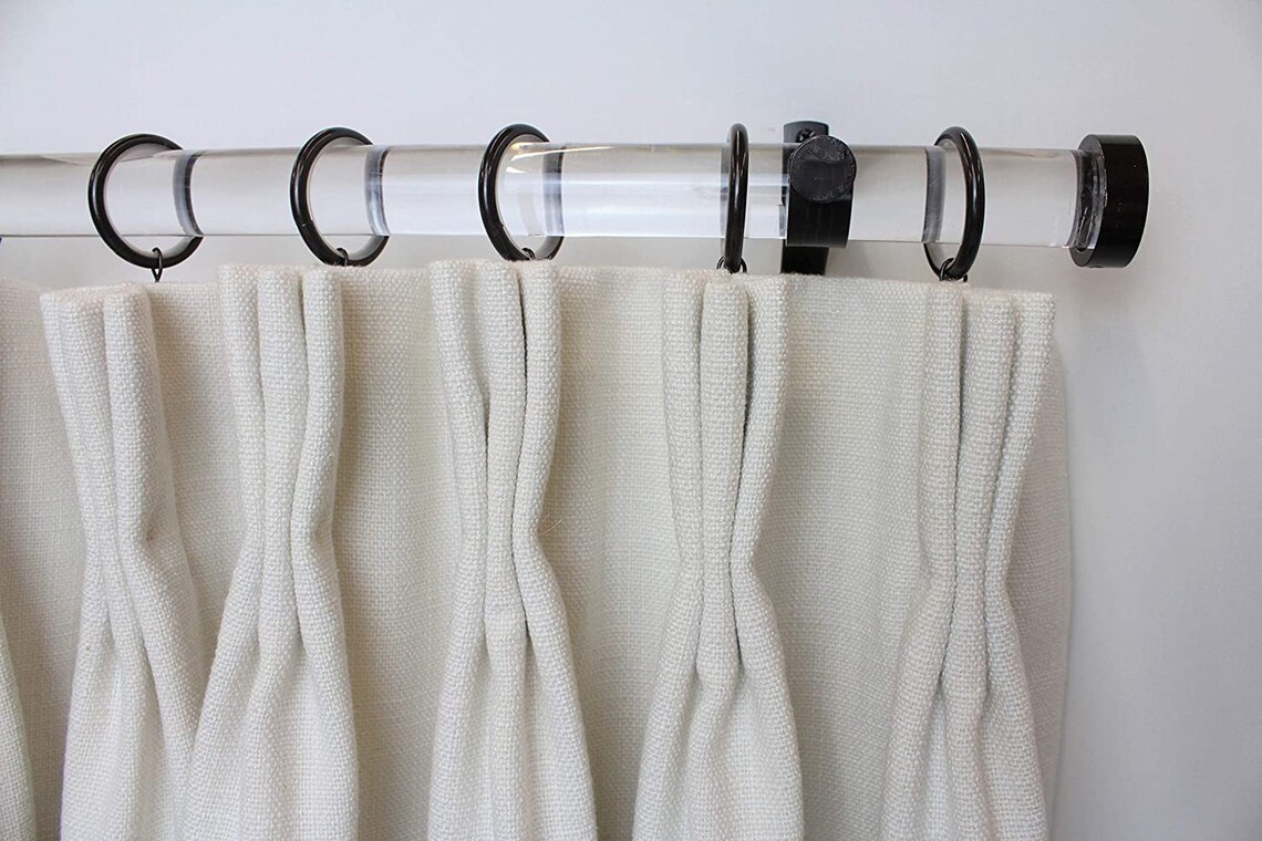 Acrylic Lucite 1 Inch Round Drapery Rod Set Includes Curtain | Etsy