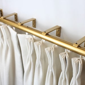 Traversing Channel Track 1 Inch Round Drapery Rod Set- Includes Curtain ...