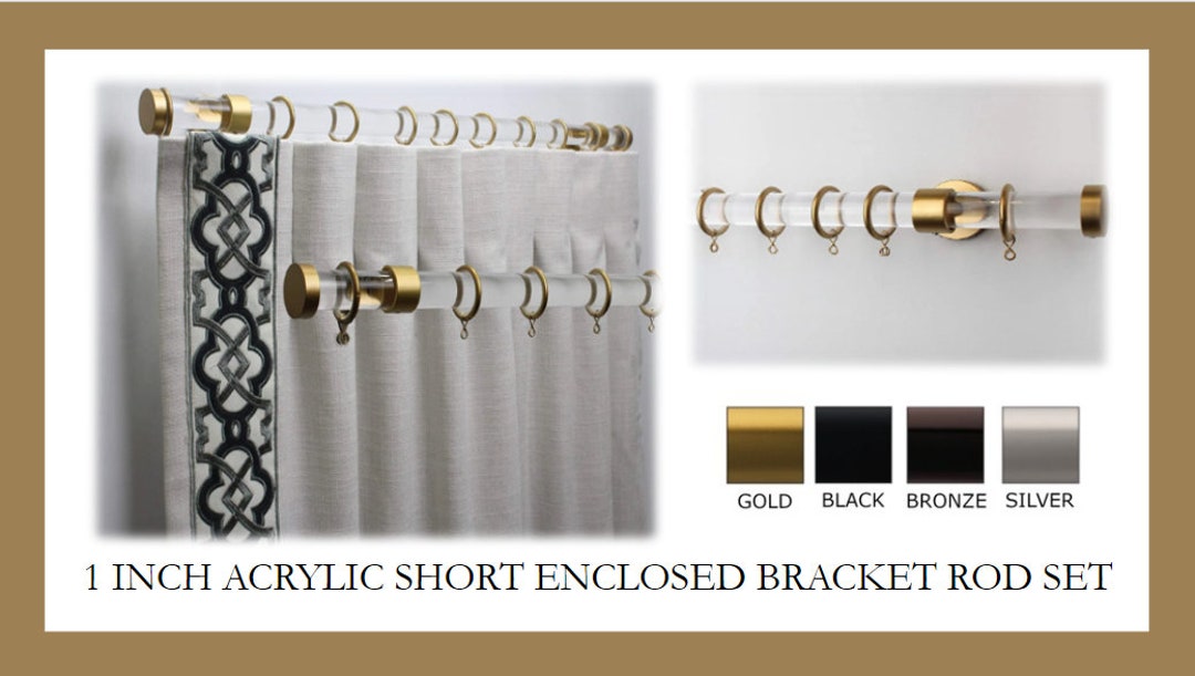 Acrylic Lucite 1 Round Drapery Rod Set-includes Curtain - Etsy