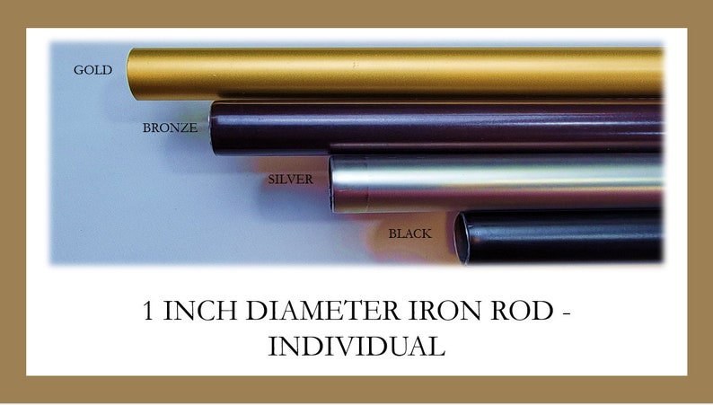 1 Inch Diameter Iron Drapery Rod Available in Gold Silver - Etsy