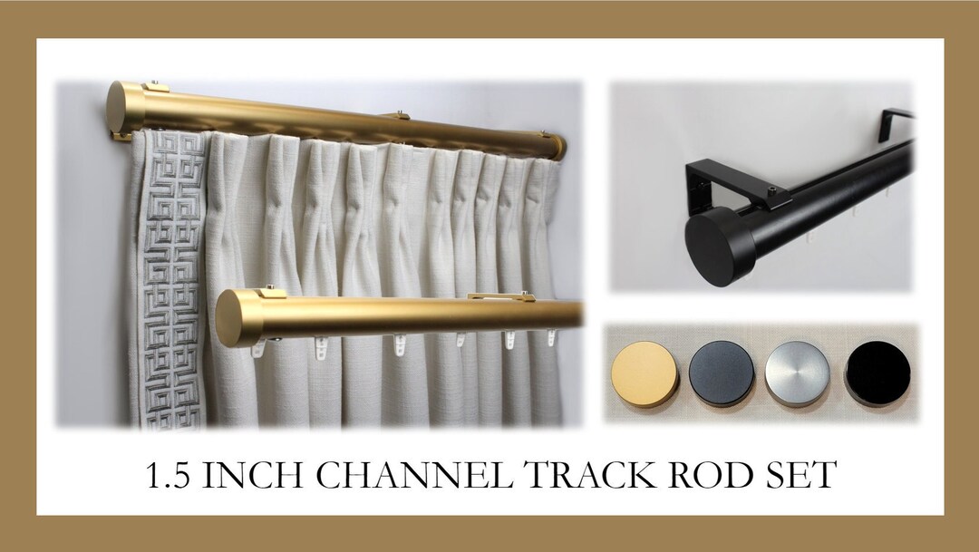Traversing Channel Track 1.5 Inch Round Drapery Rod Set - Etsy