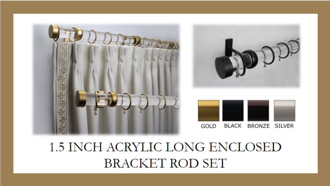 Acrylic Lucite 1.5 Round Drapery Rod Set-includes - Etsy