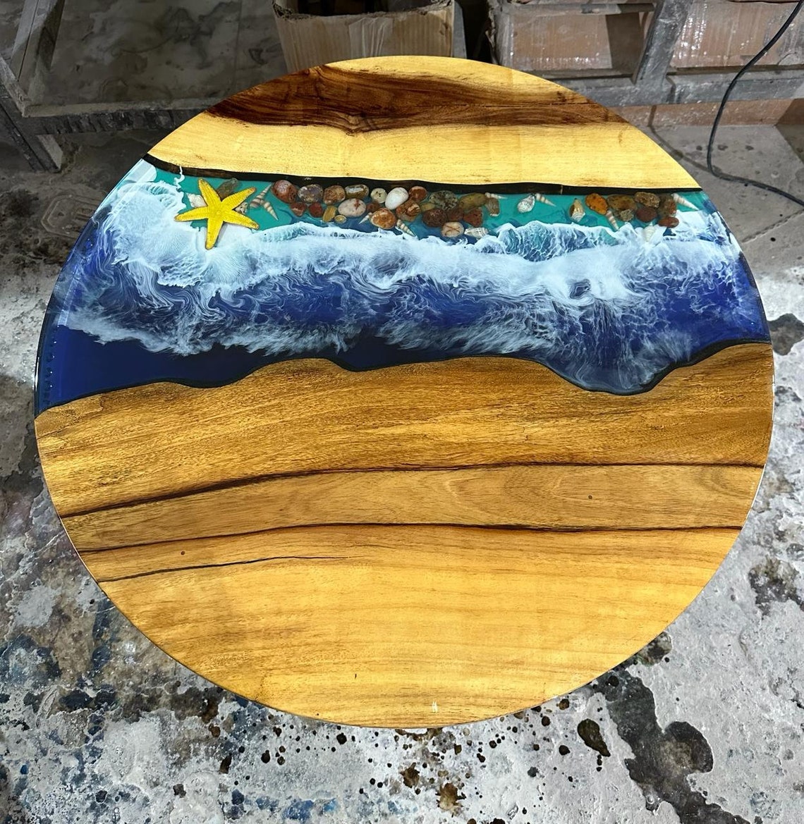 Round Epoxy Dining Table, Round Epoxy Table, Round Wooden Epoxy Table ...