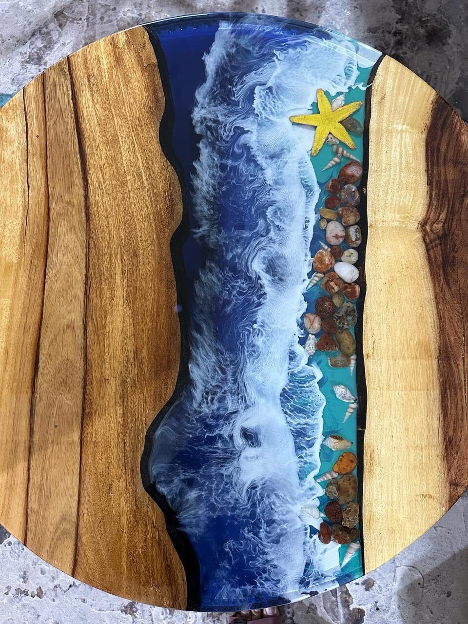 Round Epoxy Dining Table, Round Epoxy Table, Round Wooden Epoxy Table ...