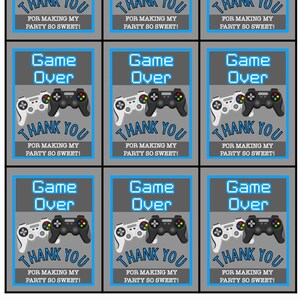 Game Over Birthday Favor Tag, Printable Favor Tags, Digital Favor Tags ...