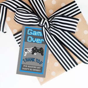 Game Over Birthday Favor Tag, Printable Favor Tags, Digital Favor Tags ...