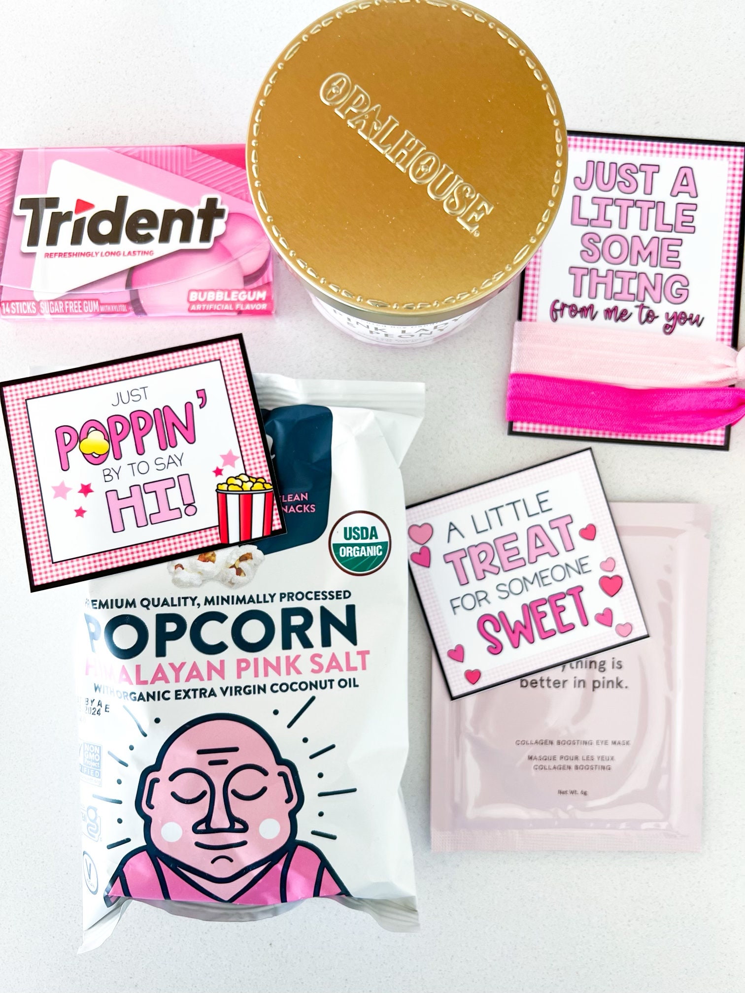 Tickled Pink Care Package: Personalized Tumbler, Candle & Snacks - Etsy