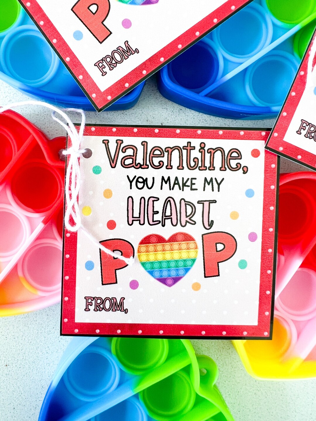 Valentine Pop It Fidget: Heart Keychain, Class Gift Exchange - Etsy