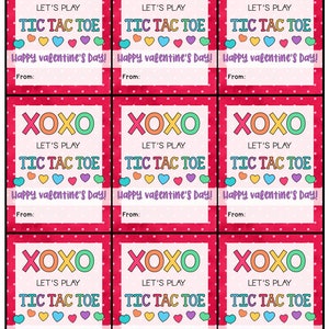 Valentine Tic Tac Toe Game: Classroom Exchange Gift - Etsy