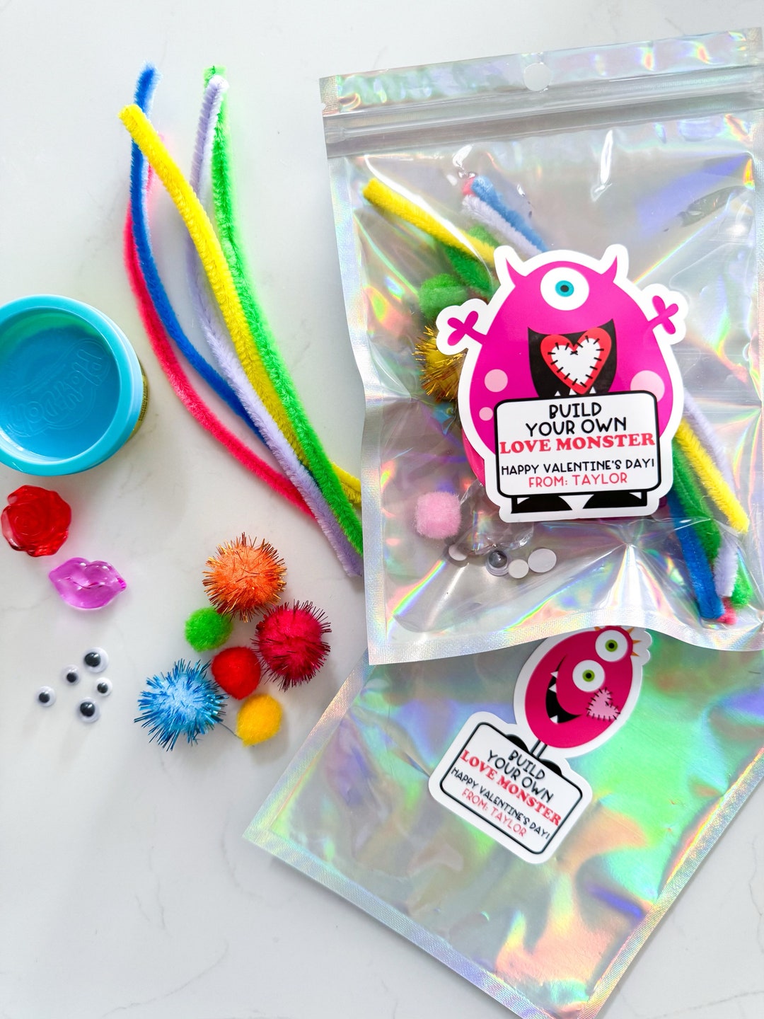 Valentine's Build Your Own Monster Kit, Class Party Favor DIY Kids ...