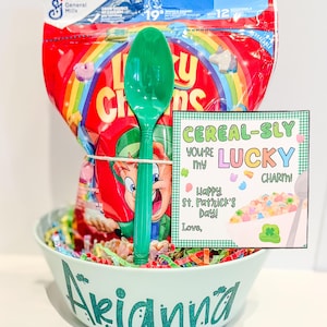 St. Patrick's Day Breakfast Set: Personalized Cereal Bowl, Lucky Charms ...