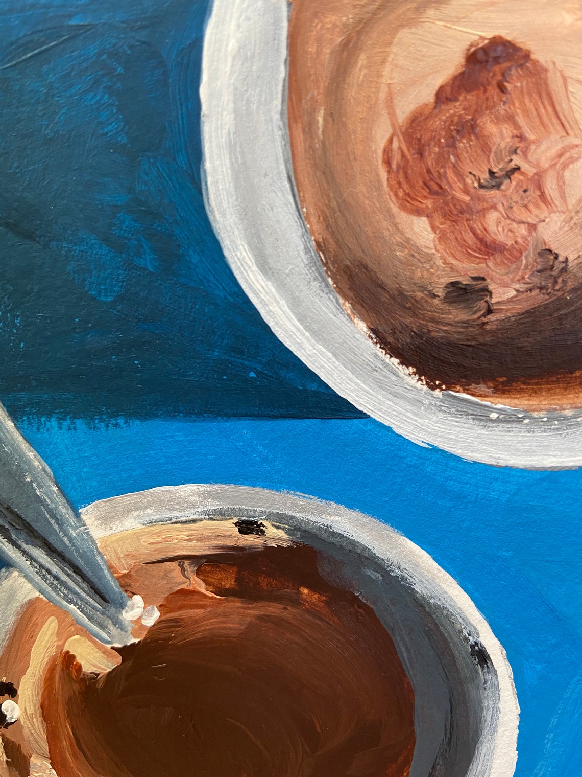 Coffee Blue Acrylic Painting Print - Etsy