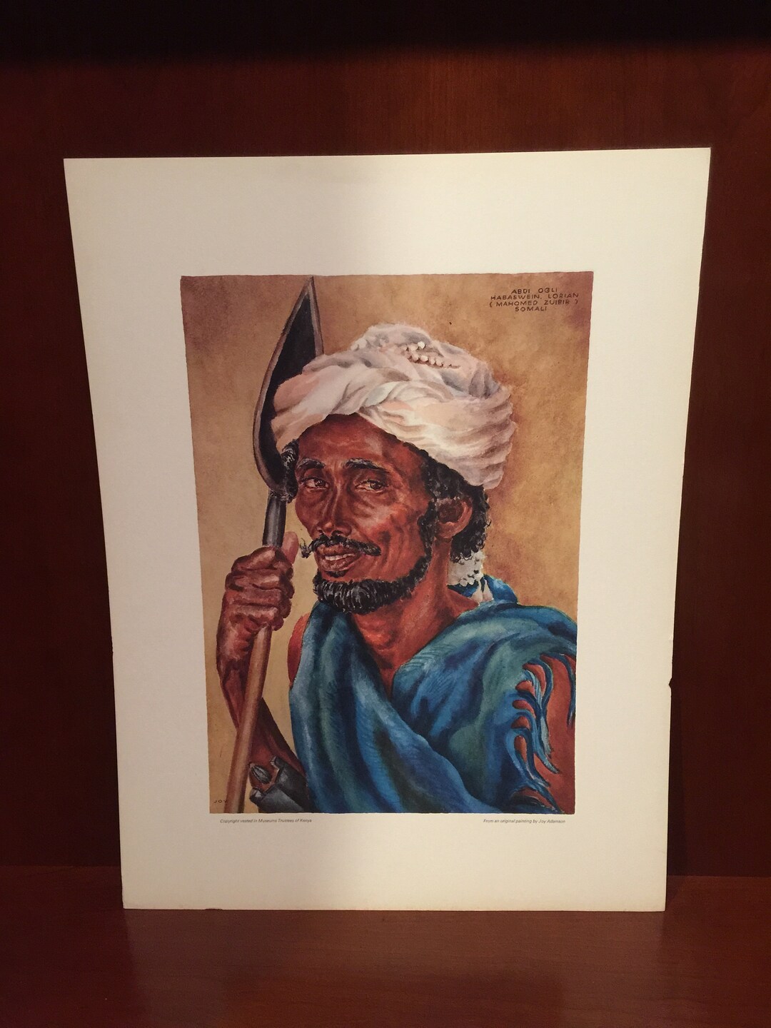 Vintage Joy Adamson Lithograph-abdi Ogli Habaswein, Lorain - Etsy