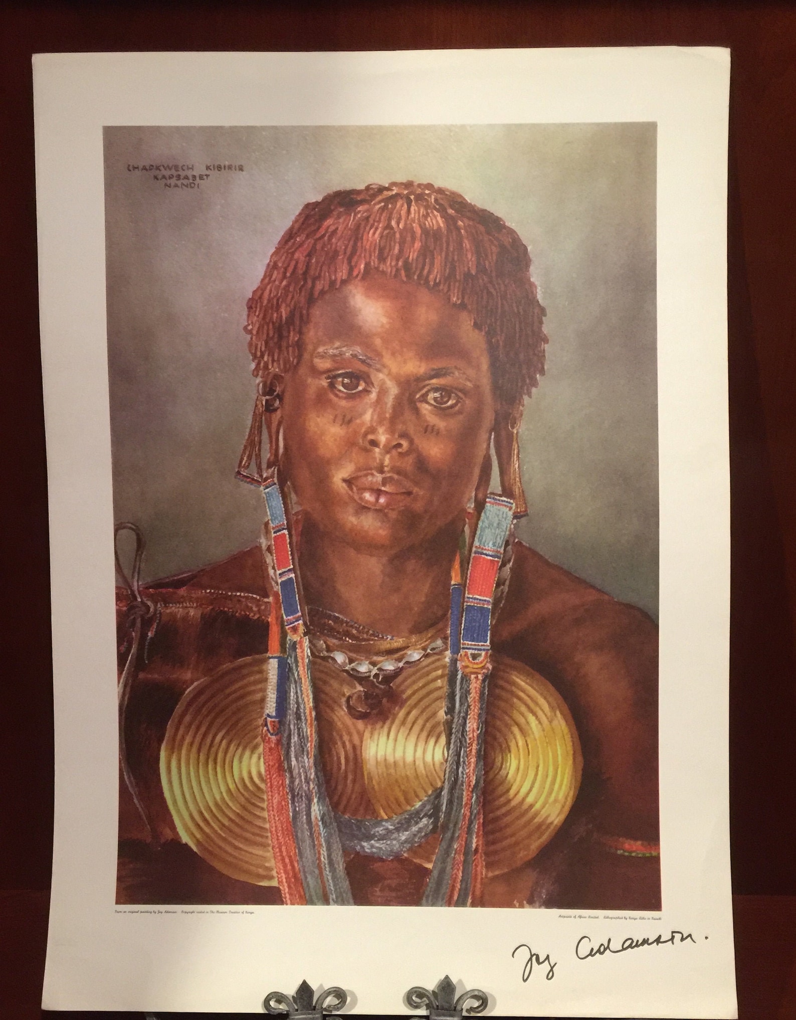 SIGNED Joy Adamson Vintage Lithograph-nandi-african Tribal Art - Etsy UK