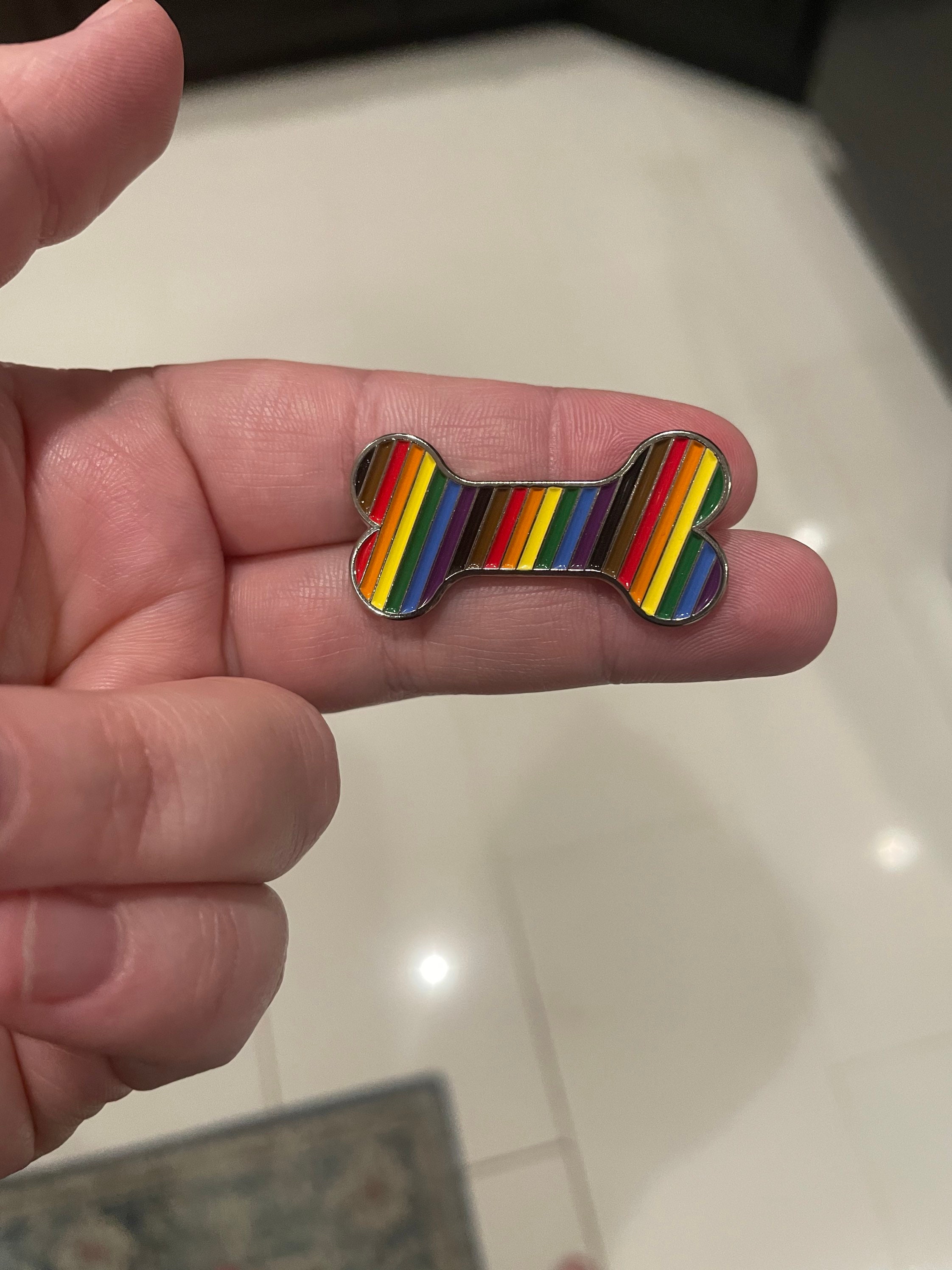 Pride Enamel Pin Dog Bone Inclusive Pride Flag Queer Pets LGBTQ Pin ...