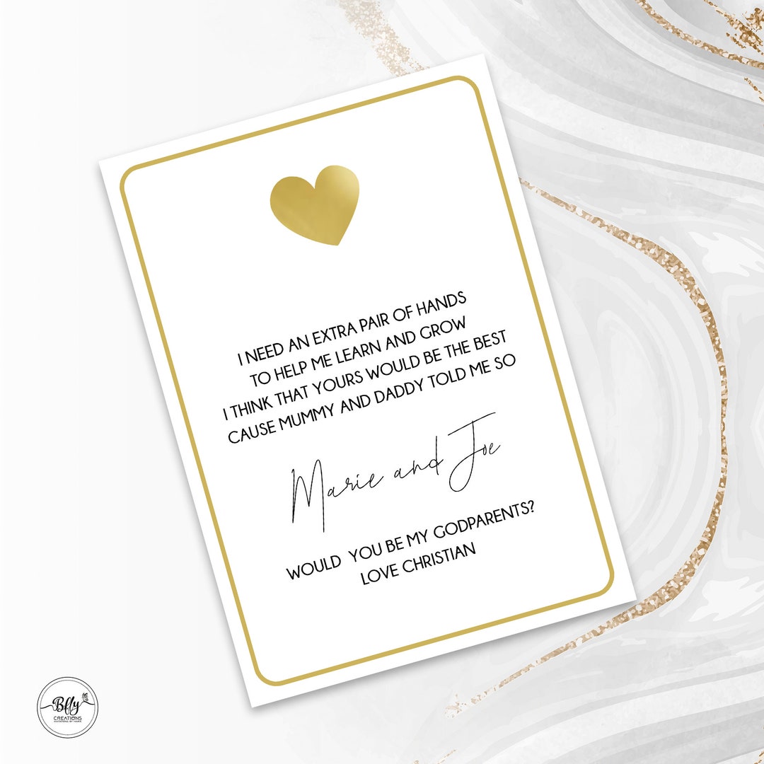 Editable Digital Download Invitation Will You Be My Godparent Proposal ...