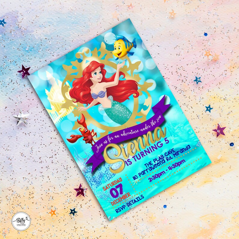 DIGITAL DOWNLOAD Mermaid Birthday Invitation, Edit and Print Yourself ...