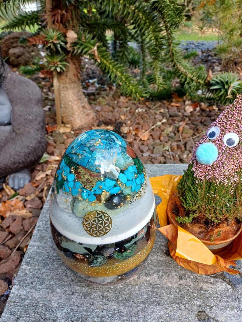 Chembuster Orgonite Energy Super Power Egg -gold XXL - Etsy