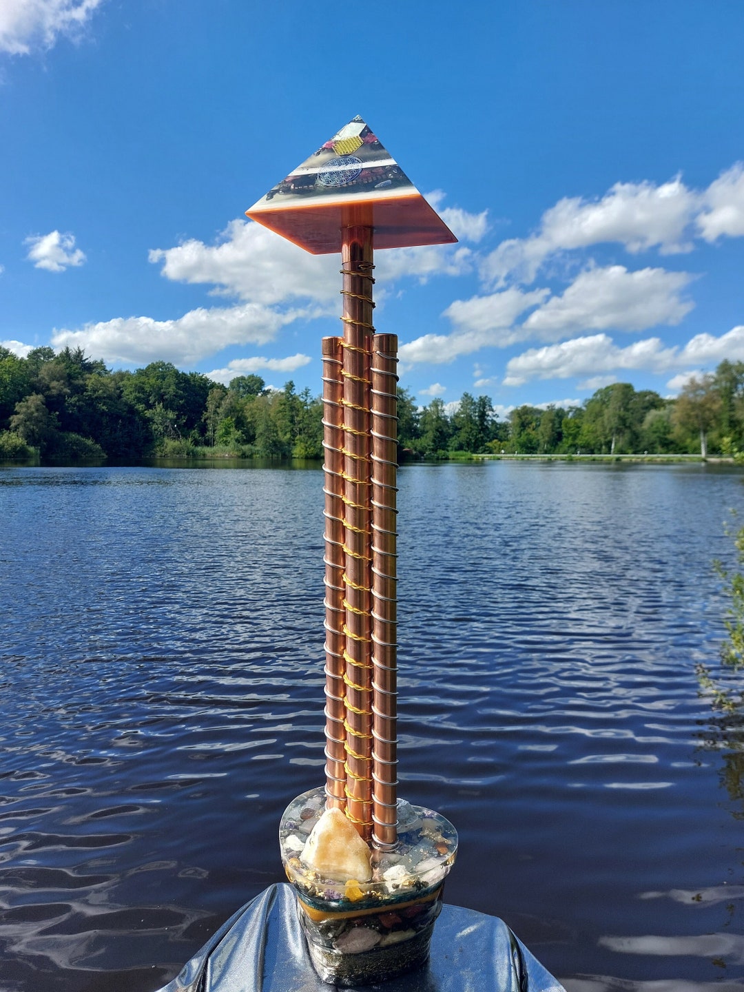 Chembuster Orgonite Energy 5gfighter Cloud Guardian Gold-white-star ...