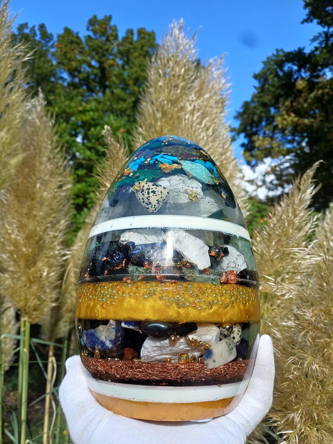 Chembuster Orgonite Energy Super Power Egg -gold XXL - Etsy