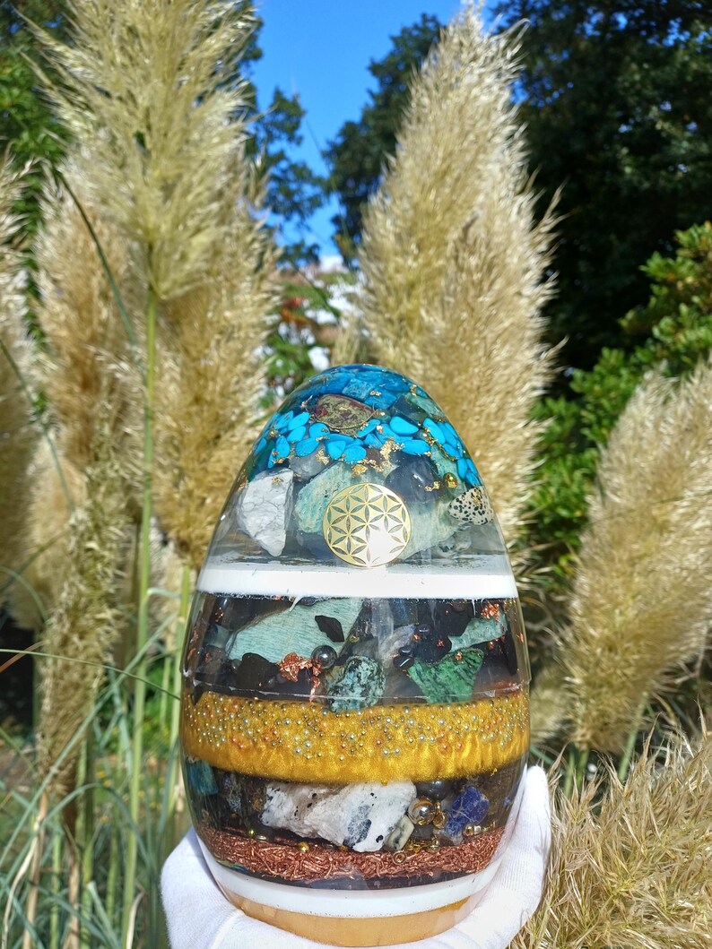 Chembuster Orgonite Energy Super Power Egg -gold XXL - Etsy