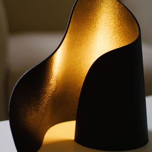 Beige Cave Table Lamp – 3D Printed Modern Sculpture Light for Desk ...