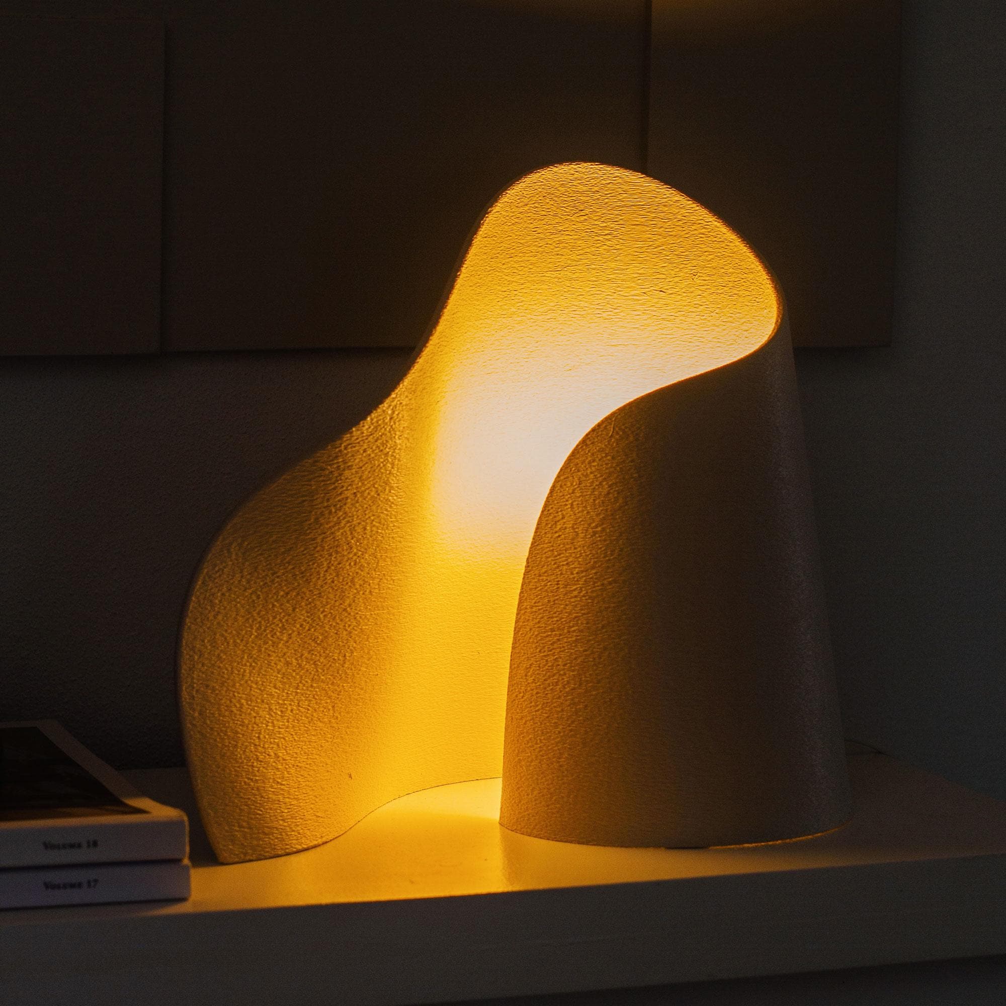 3D Printed Beige Cave Table Lamp: Modern PLA Sculpture Light - Etsy