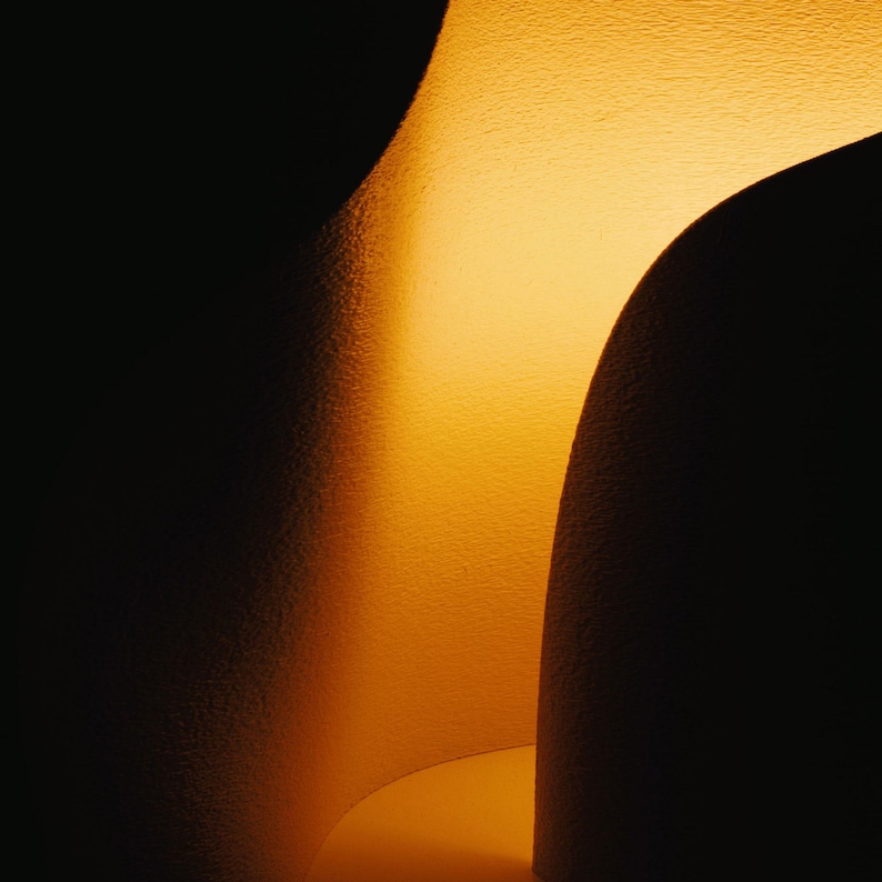 3D Printed Beige Cave Table Lamp: Modern PLA Sculpture Light - Etsy