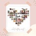 Family Photo Collage Frame Grid Template Heart Collage - Etsy UK