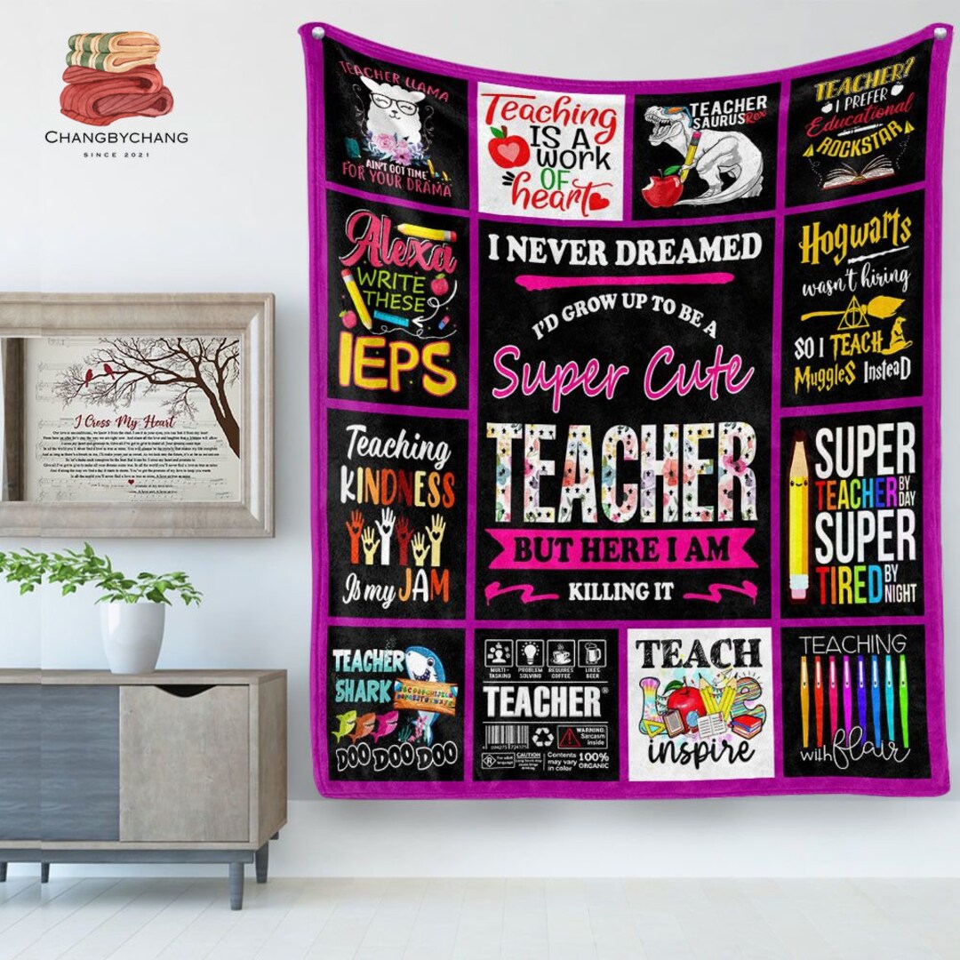 Teaching Kindness is My Jam Fleece Blanket, Premium Sherpa Blanket ...