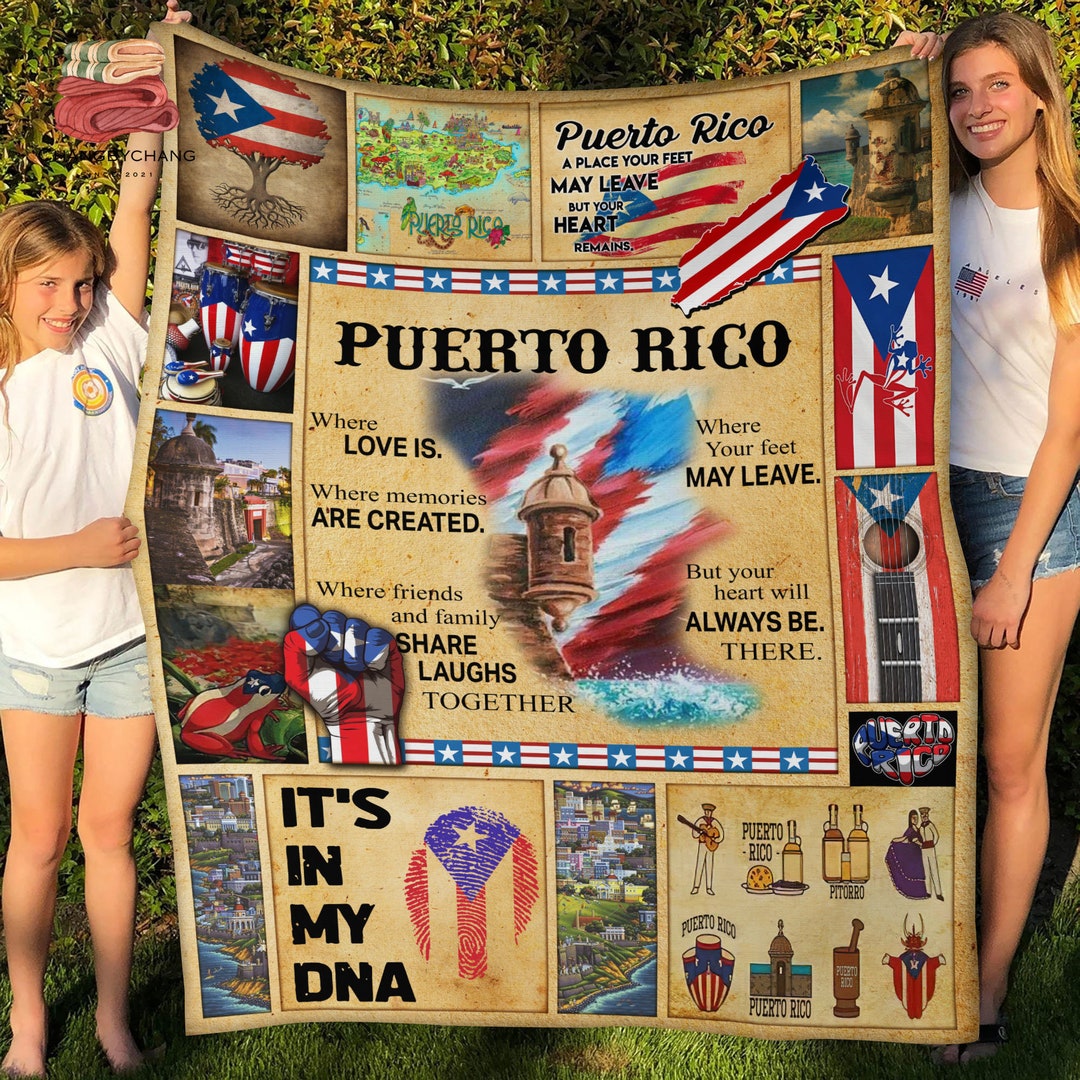 Puerto Rico Taino Symbols Fleece Blanket, Premium Sherpa Blanket ...