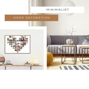 Family Photo Collage Frame Grid Template Heart Collage Printable Online ...